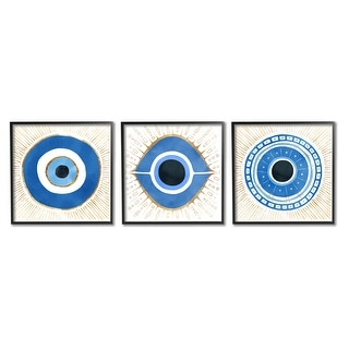 Stupell Spiritual Evil Eye Mati Symbol 3 Piece Set Framed Giclee ...
