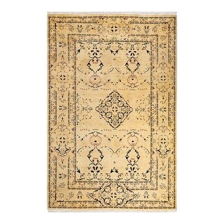 Overton Hand Knotted Wool Vintage Inspired Traditional Ottoman Yellow ...