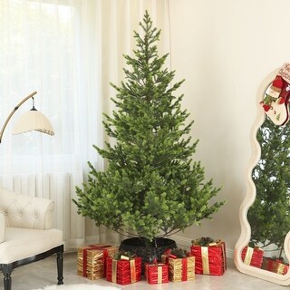 7ft Realistic Cedar Christmas Tree with 2901 Tips, Easy Assembly Hinged ...