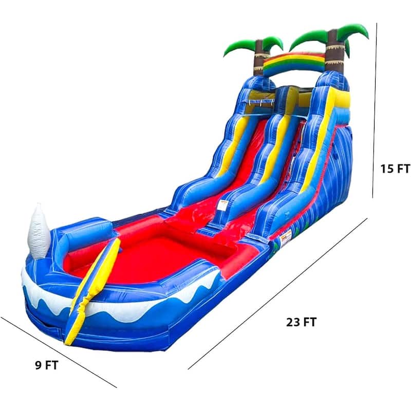 HeroKiddo 15FT Ocean Tall Water Slide with Splash Pool - On Sale - Bed ...
