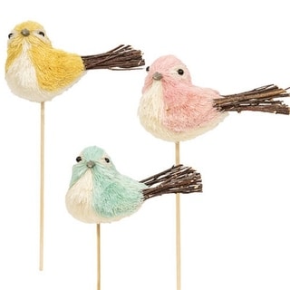 Unique Pastel Sisal Bird with Twiggy Tail Pick Perfect for Springtime ...