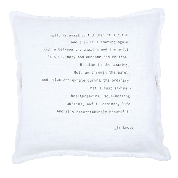 26" White And Black Square F2F Amazing SQ Pillow With Words Of Wisdom ...