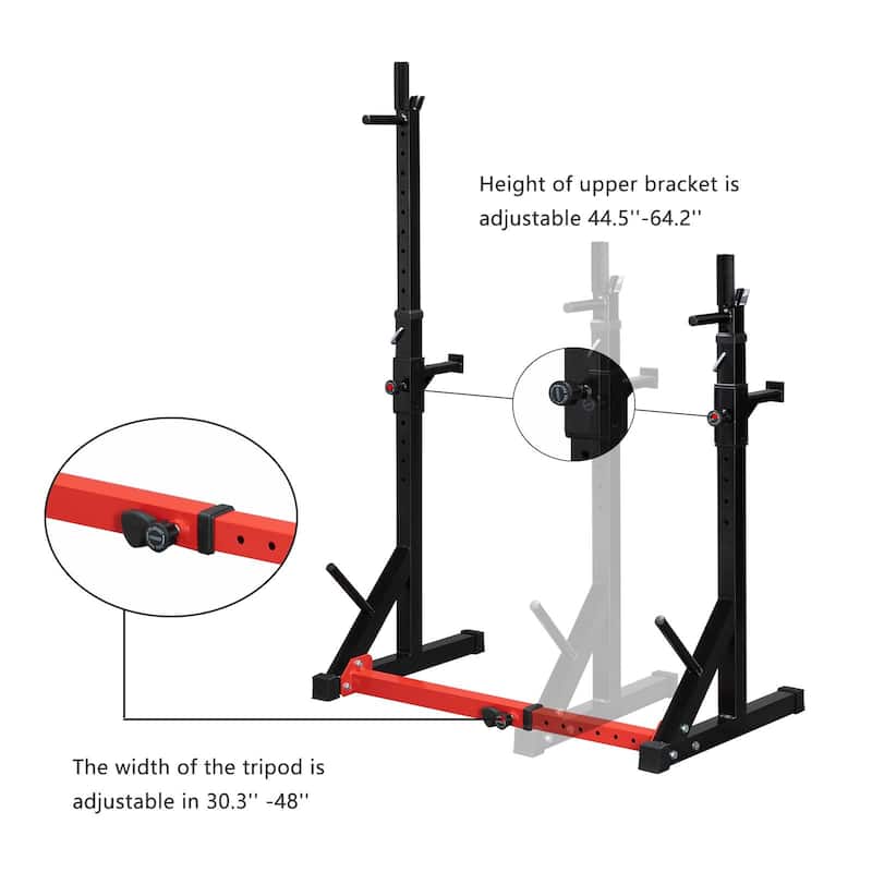Adjustable Squat Rack, Multi-Function Home Gym Fitness Barbell Stand ...