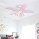 Taylor & Olive Calendula 48-inch White/ Pink LED Ceiling Fan - Bed Bath ...