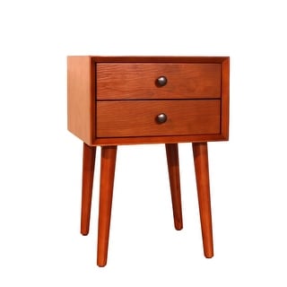 Small Side Table End Table with Storage Drawers, Simple Storage Cabinet ...