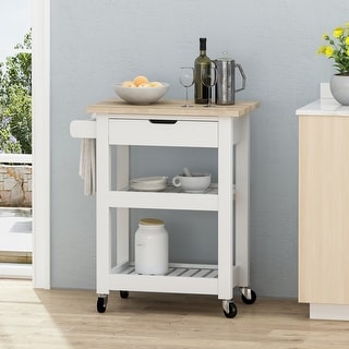 Modern Kitchen Cart in Wood with Practical Drawer for Storage - Bed ...