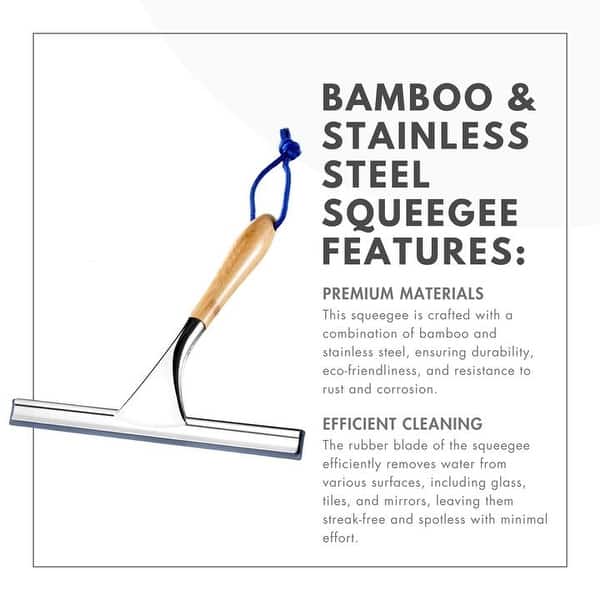 ToiletTree Products All Purpose Bamboo Stainless Steel Squeegee - Rust ...