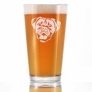 Boxer Face - Beer Pint Glass - Boxer Dog Gifts - 16 Ounce - Bed Bath ...