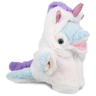 DolliBu Dolphin Unicorn Plush Stuffed Animal Hand Puppet Toy - 12 ...