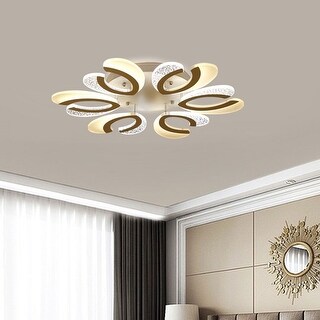 Modern Flower Shape Remote LED Acrylic Ceiling Light Flush Mounted - 27 ...