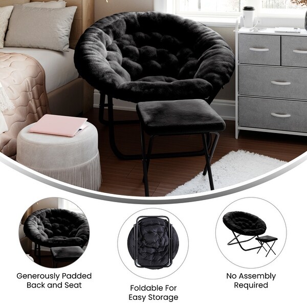 Black saucer chair store