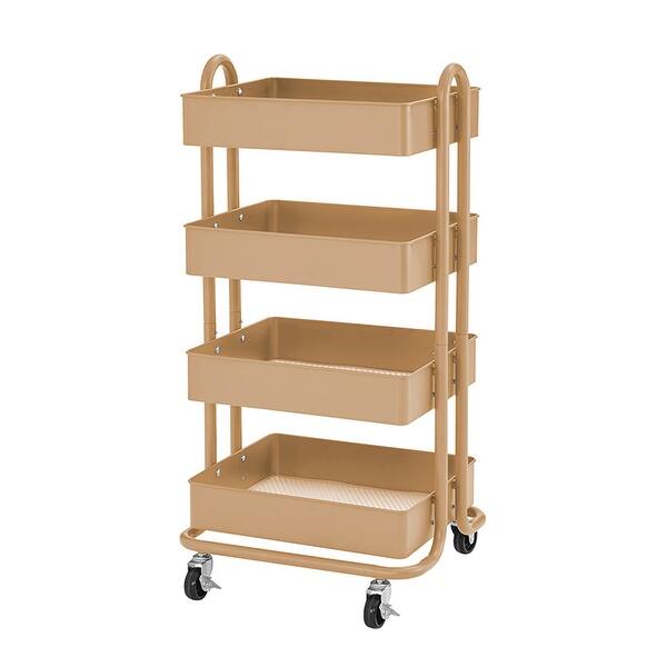 4-Tier Utility Rolling Cart Sand - Bed Bath & Beyond - 22150738