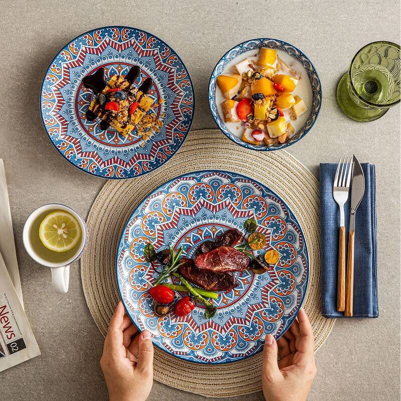 vancasso Mandala Bohemian Porcelain Dinnerware Set (Service for 4 ...