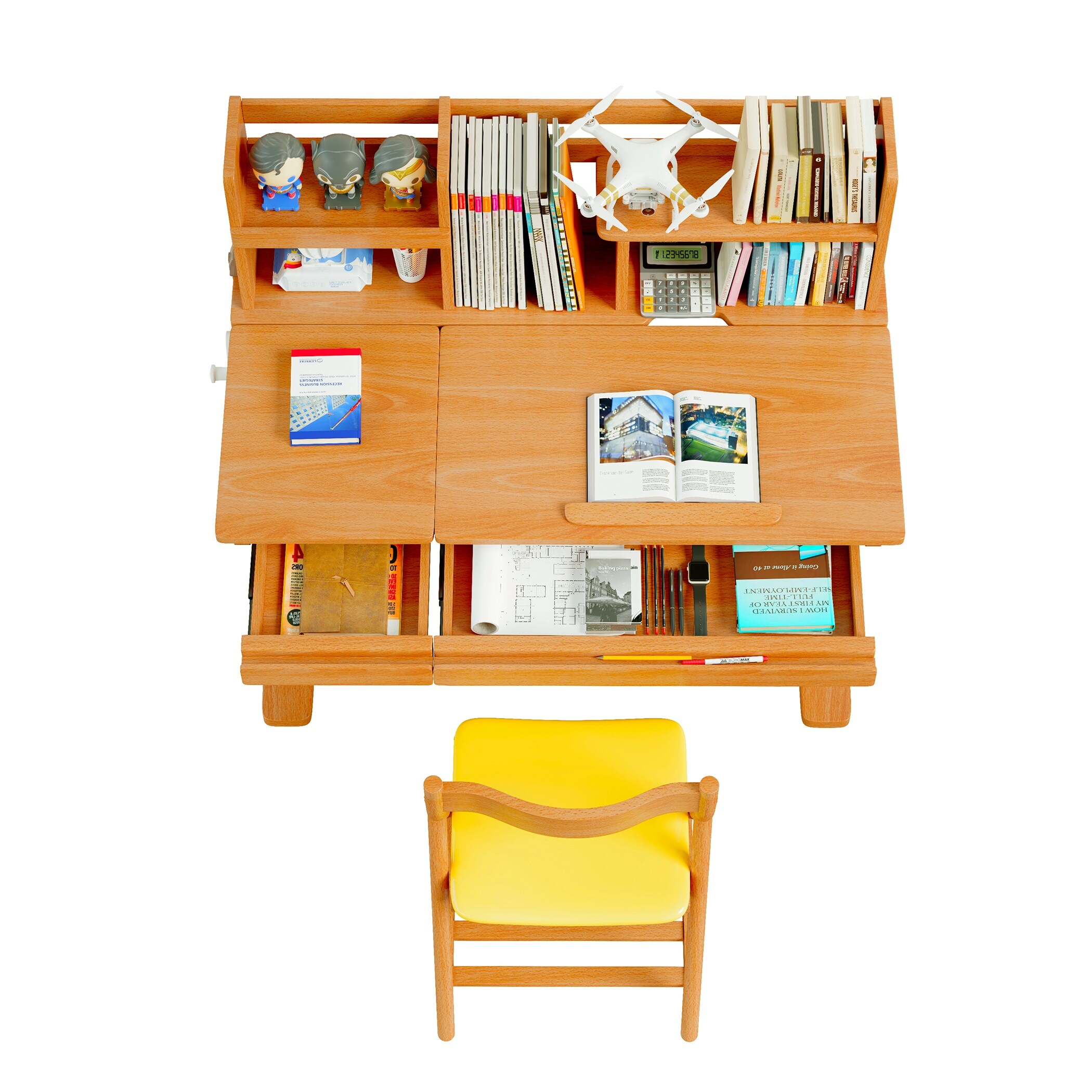 Adjustable Desktop Study Table Solid Wood Children s Desk for Different Age Children Height
