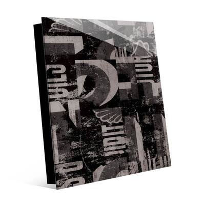 Kathy Ireland Dystopian Linear Grid in Gray Abstract on Acrylic Wall ...