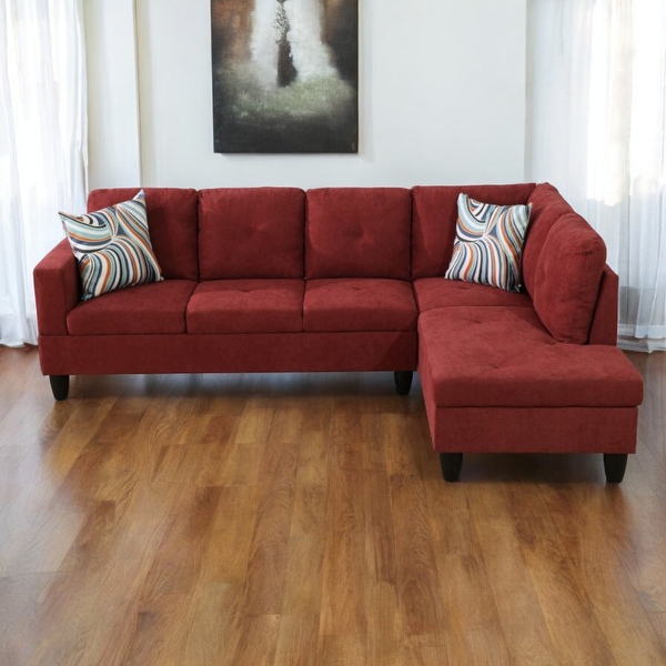 Small red sectional couch store