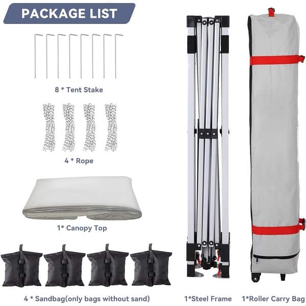 10x10FT Pop-up Canopy，Patio Tent，Patented One Push Tent for Outdoor ...