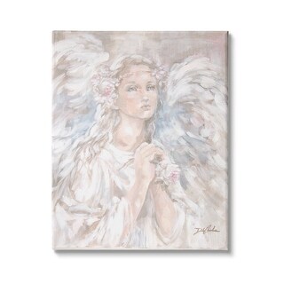 Stupell Traditional Heaven's Angel Prayer Vintage Spring Pink Floral ...