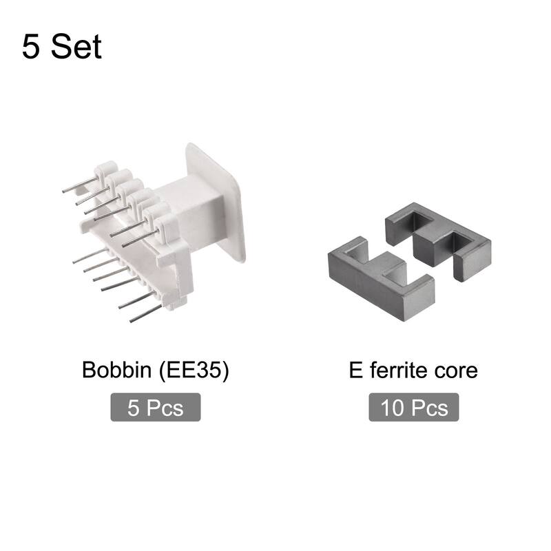 Transformer Bobbin EE35 Vertical 6 w 6 Pin w Ferrite Core Halves 5 Set ...