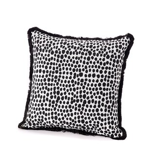 Terrasol Signature Dot Black and White Indoor/Outdoor 18" Toss Pillow ...