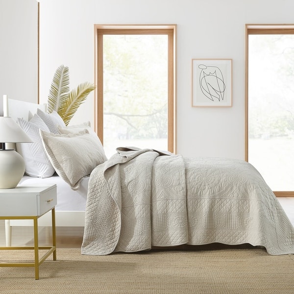 MarCielo 3Pcs 100% Cotton Oversized Quilt Bedspread Coverlet Set TF ...