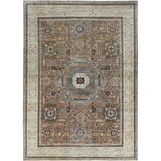 Shahbanu Rugs Collonade Gray Hand Knotted Soft Wool 14th Century Mamluk ...