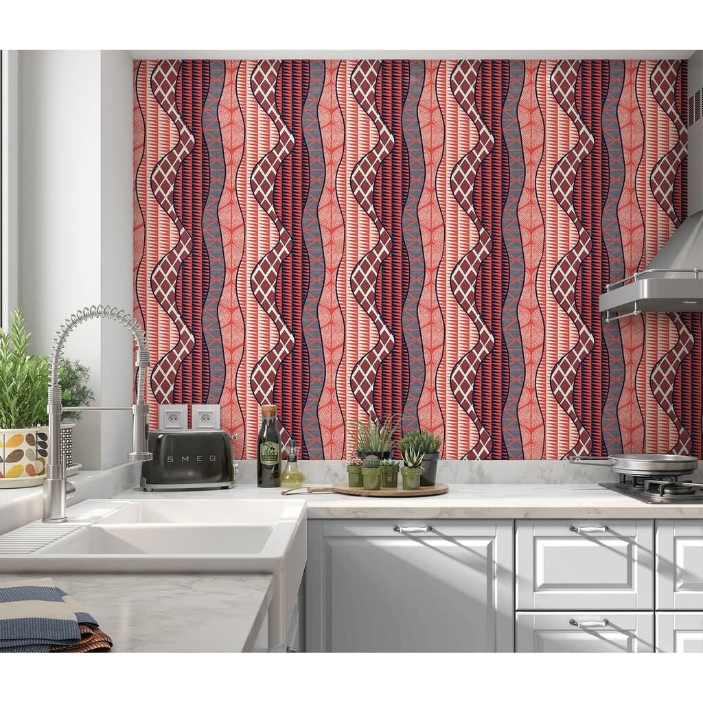 WRAP RED Peel and Stick Wallpaper By Kavka Designs - 2' x 16 ...