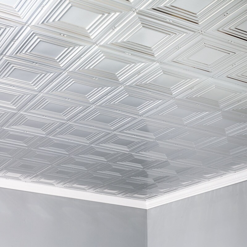 FASÄDE Traditional Style 10 Decorative Vinyl 2ft x 4ft Glue Up Ceiling ...