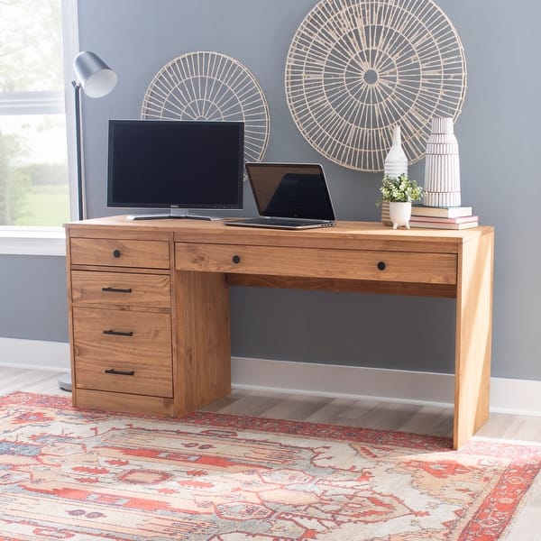 Vivian Solid Wood Computer Desk with Storage - Bed Bath & Beyond - 35935016