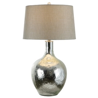 32 Inch Table Lamp with Traditional Base, Empire Shade, Glass, Chrome ...