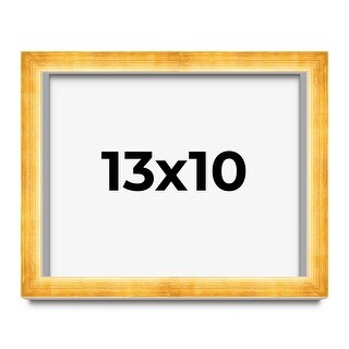 13x10 Shadow Box Frame Gold | 1.625 Inches Deep Real Wood Traditional ...