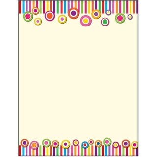 Fun Colorful Border Stationery - 8.5 x 11-60 Letterhead Sheets - Border ...