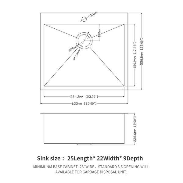 25" single Bowl Topmount Kitchen Sink Basin - Brushed Nickel - Bed Bath ...