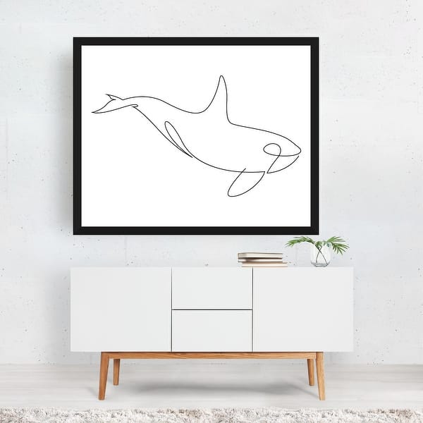 Orca Line Drawings Animals Monochrome Nordic Whale Art Print/Poster ...