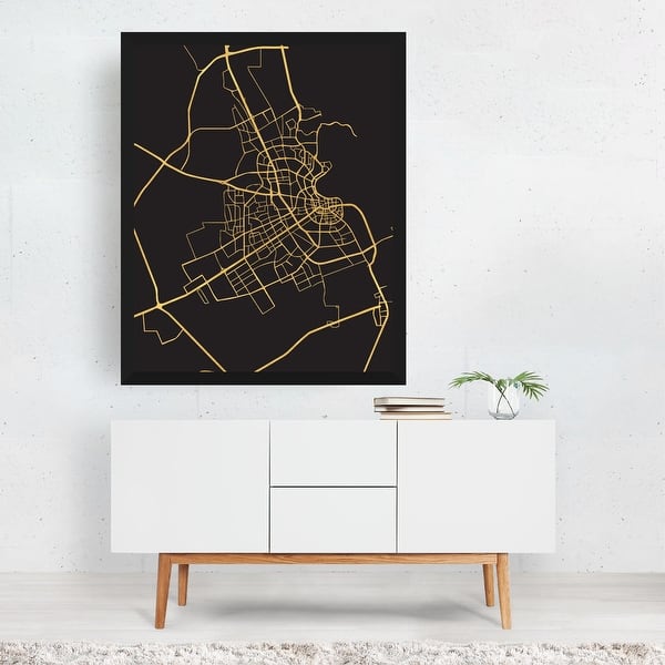 Doha Qatar Doha Qatar Gold City Street Map Maps Art Print/Poster - Bed ...