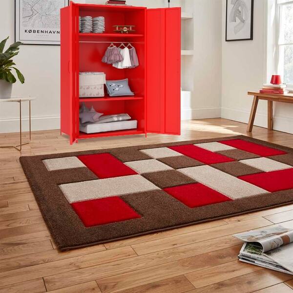 Red storage cabinet Simple cabinet doors Metal storage rack - Bed Bath ...
