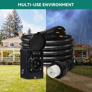 15FT Generator Cord 50 Amp and Power Inlet Box Combo Kit - Bed Bath ...