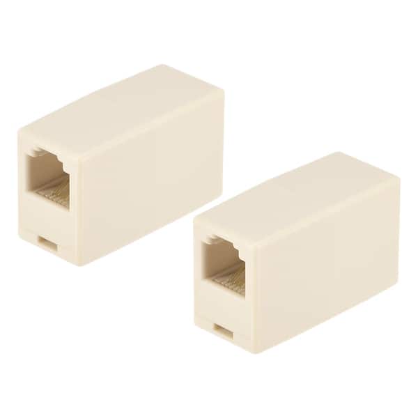 Phone Jack Splitter 6P4C Male to Female Way Socket Adapter 2 Pack - Bed ...