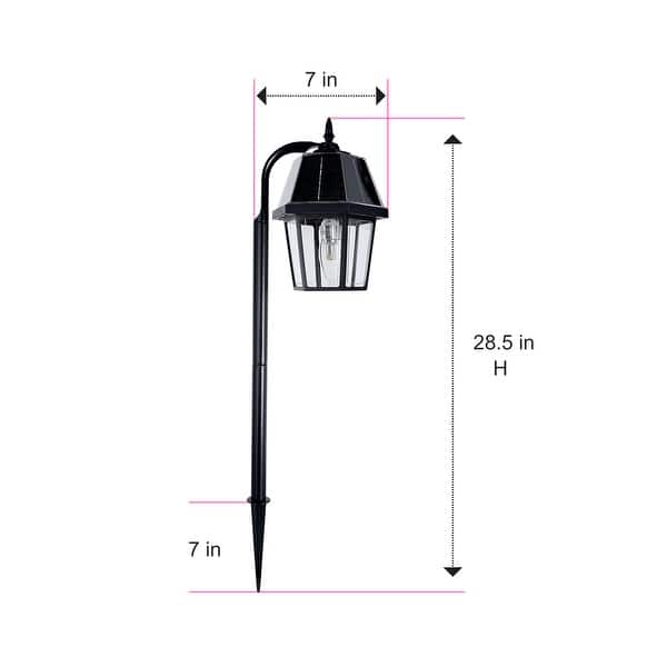 Shepherd Hook 80 Lumen Solar Warm White LED Pathway Landscape Light ...