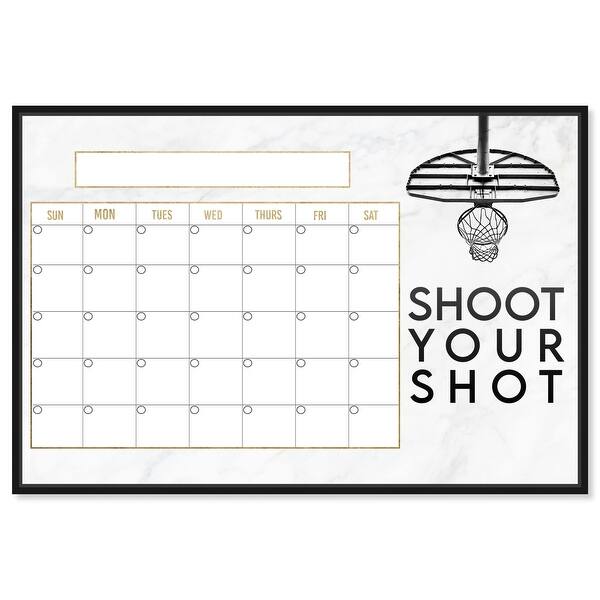 Oliver Gal 'Shoot Your Shot Calendar' Black Wall Art Canvas Print - Bed ...