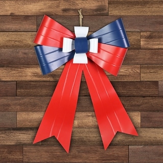 Exhart Patriotic Metal Bow Wall Decor, 19.5 by 26 Inches - Bed Bath ...