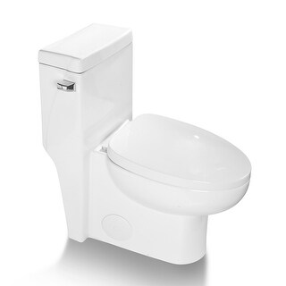 Lodear Side Left Single Flush round One-piece Toilet with Comfort Seat ...