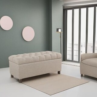 Ottoman Bench with Storage with Hinged Lid, Tan - Bed Bath & Beyond ...