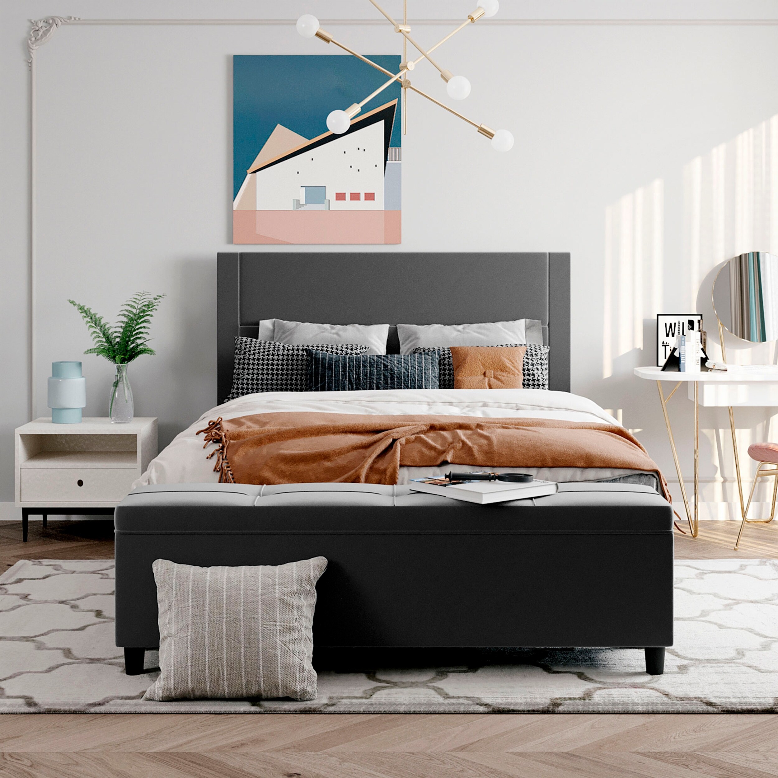 Cecelia queen upholstered bed store