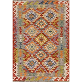 Reversible Kilim Rug Oriental Flatweave Multi-Color Wool Carpet - 3'3"x ...