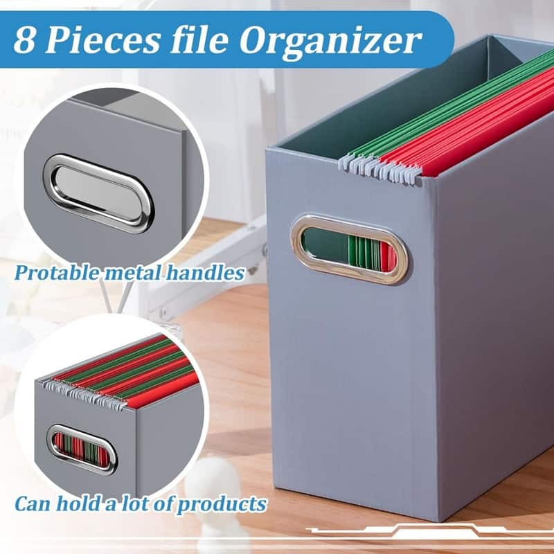 8 Pcs File Organizer Cardboard File Folder (Gray) - Bed Bath & Beyond ...