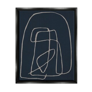 Stupell Modern Squiggle Line Form Framed Floater Canvas Wall Art ...