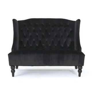 Button-tufted High-back Sofa Modern Accent Loveseat Bedroom Plush ...