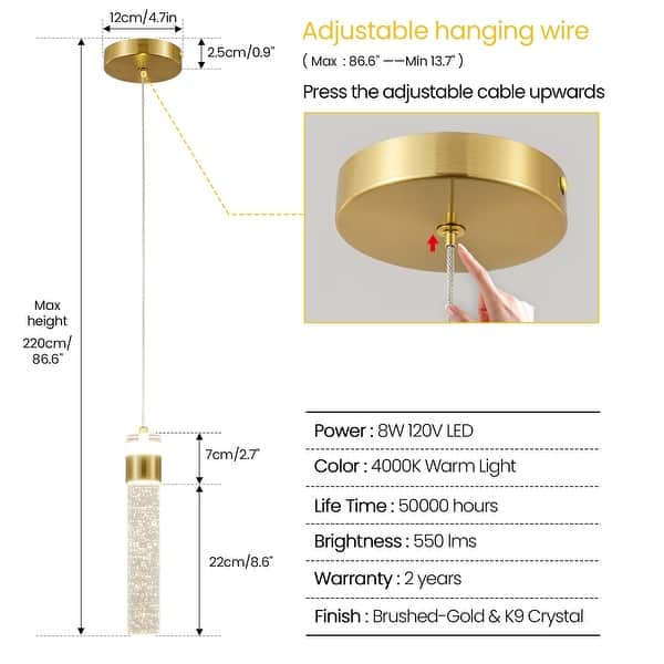 Gold Pendant Light Modern Kitchen Island Pendant Light for Kitchen ...