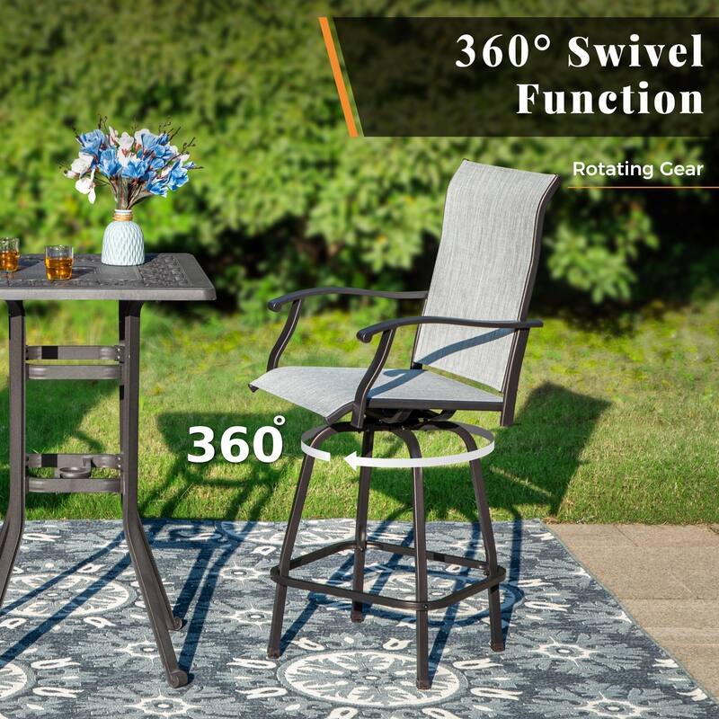 Outdoor All-weather Swivel Patio Bar Stools (Set of 2/4) - On Sale ...